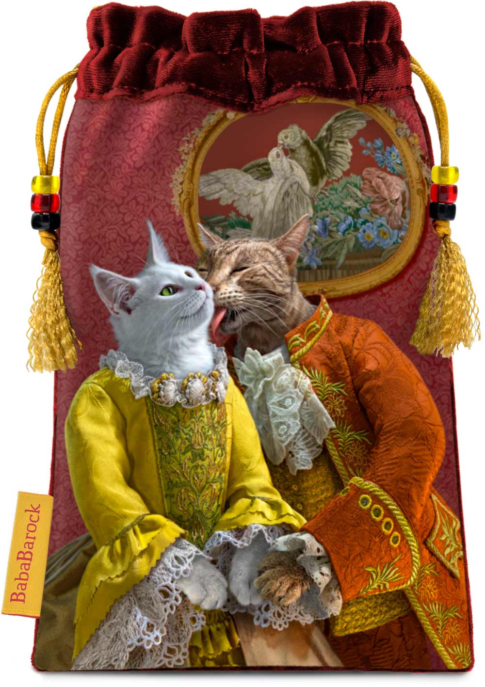 Bohemian Cats Theatre Tarot, The Lovers - in wine red silk velvet ...