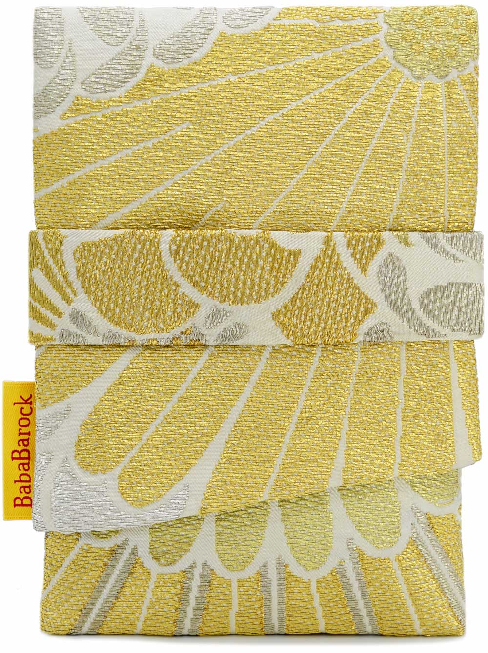 Gold and Silver Petals - Japanese vintage silk foldover pouch ...
