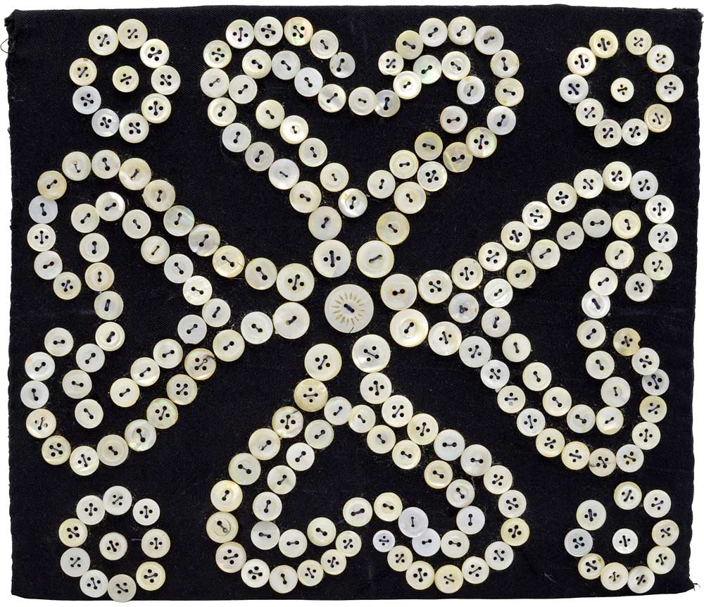 Textile artwork with mother of pearl buttons - pattern 2. – BabaBarock ...