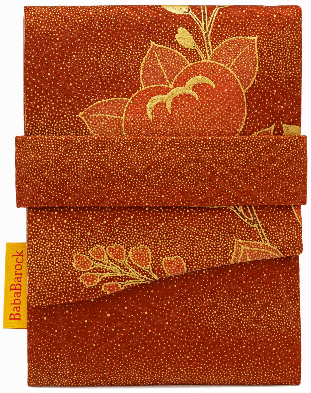 Red and Gold Blossoms - Japanese vintage silk foldover pouch – BabaBarock, Baba Store