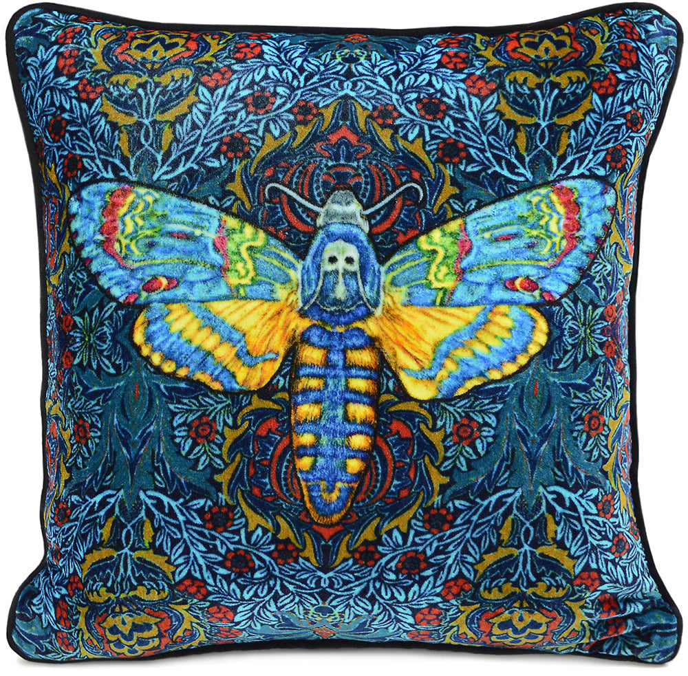 Death's Head Moth - unique Baba Studio print on silk velvet ...