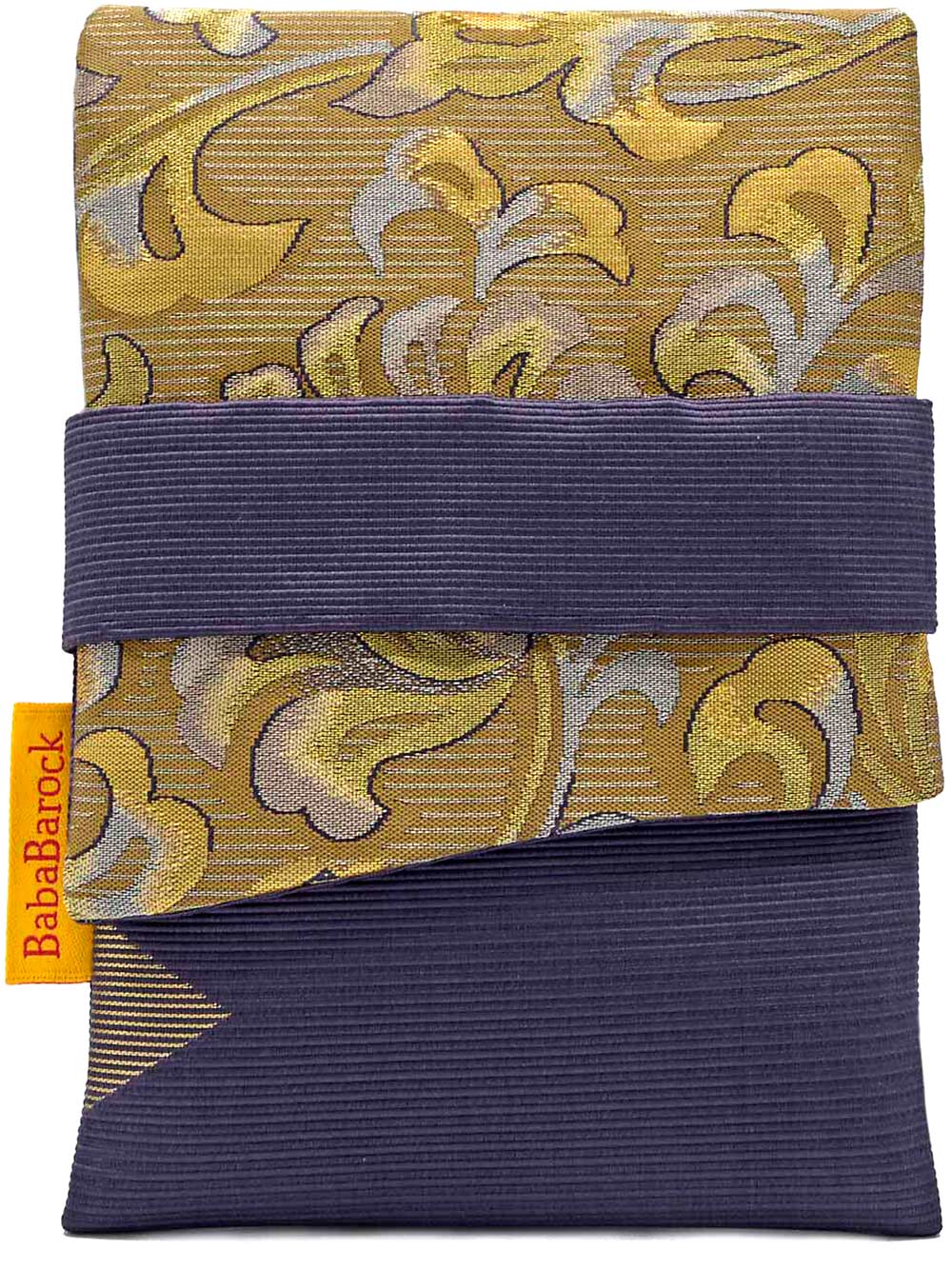 Purple & Gold Zig-Zags - Japanese vintage silk foldover pouch – BabaBarock, Baba Store