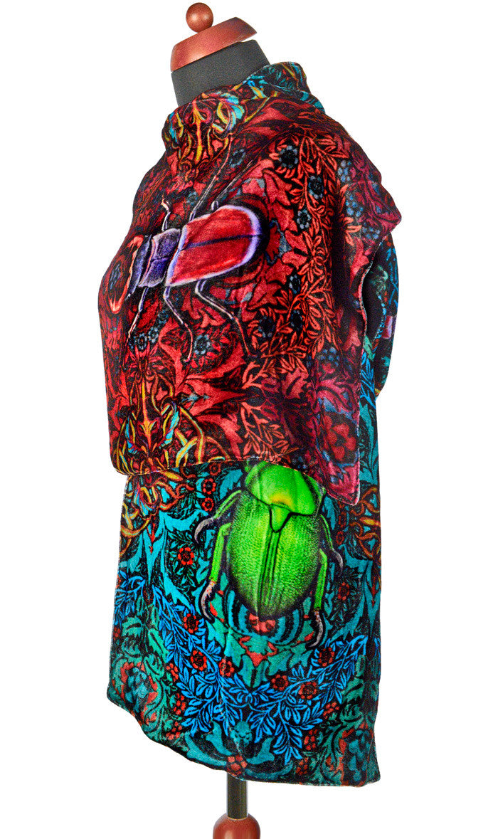 Beetle Belle, silk velvet scarf. PEACOCK TEAL back. – BabaBarock, Baba ...